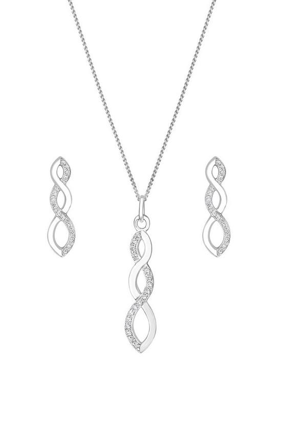 Jewellery Sterling Silver 925 Cubic Zirconia Infinity Set T